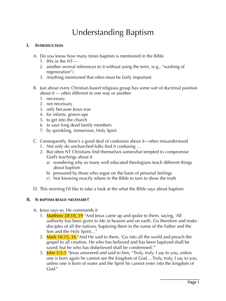 Understanding Baptism | PDF