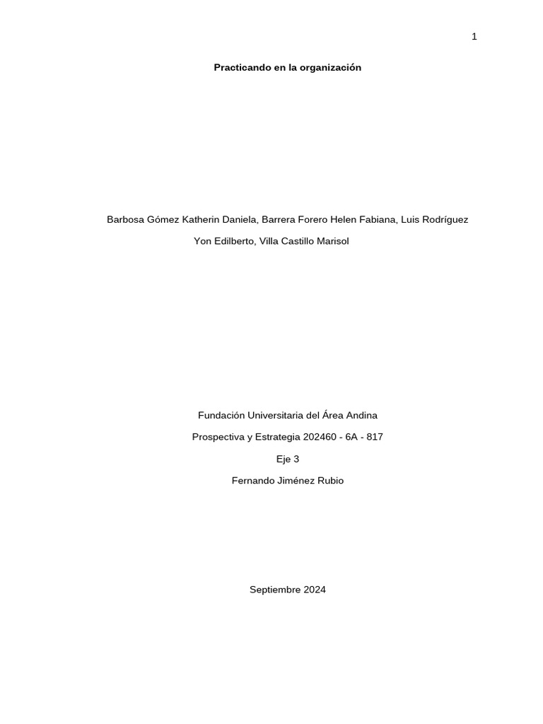 Practicando en la organización EJE 3 | PDF