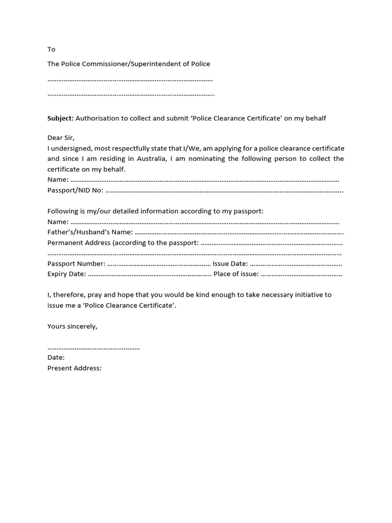 Template Authorization Letter PC | PDF