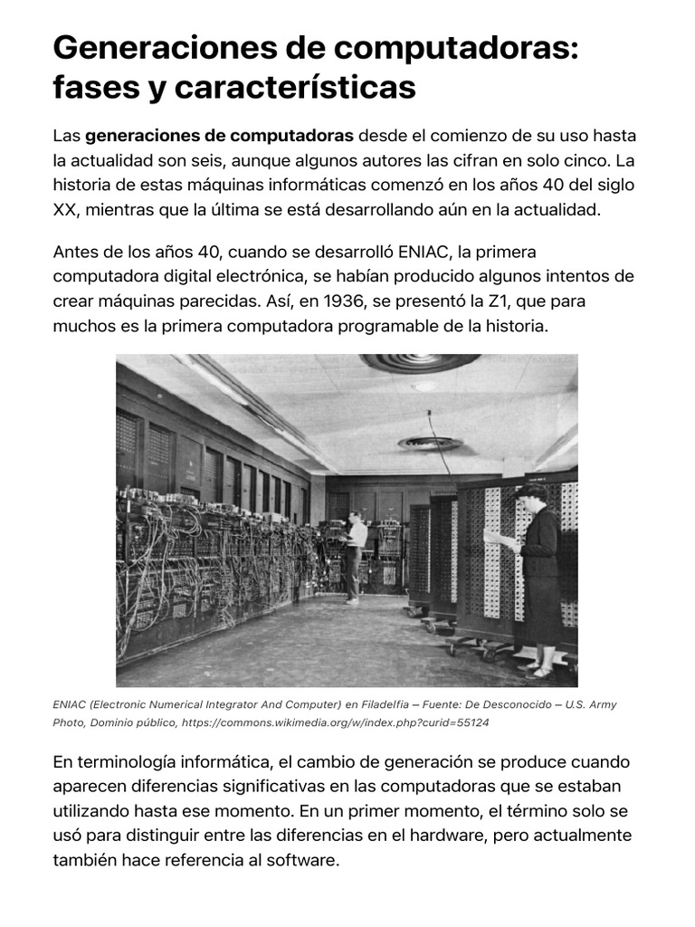 Generaciones de computadoras | PDF