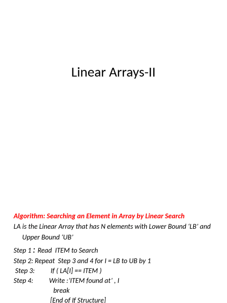 Linear Arrays Part II | PDF