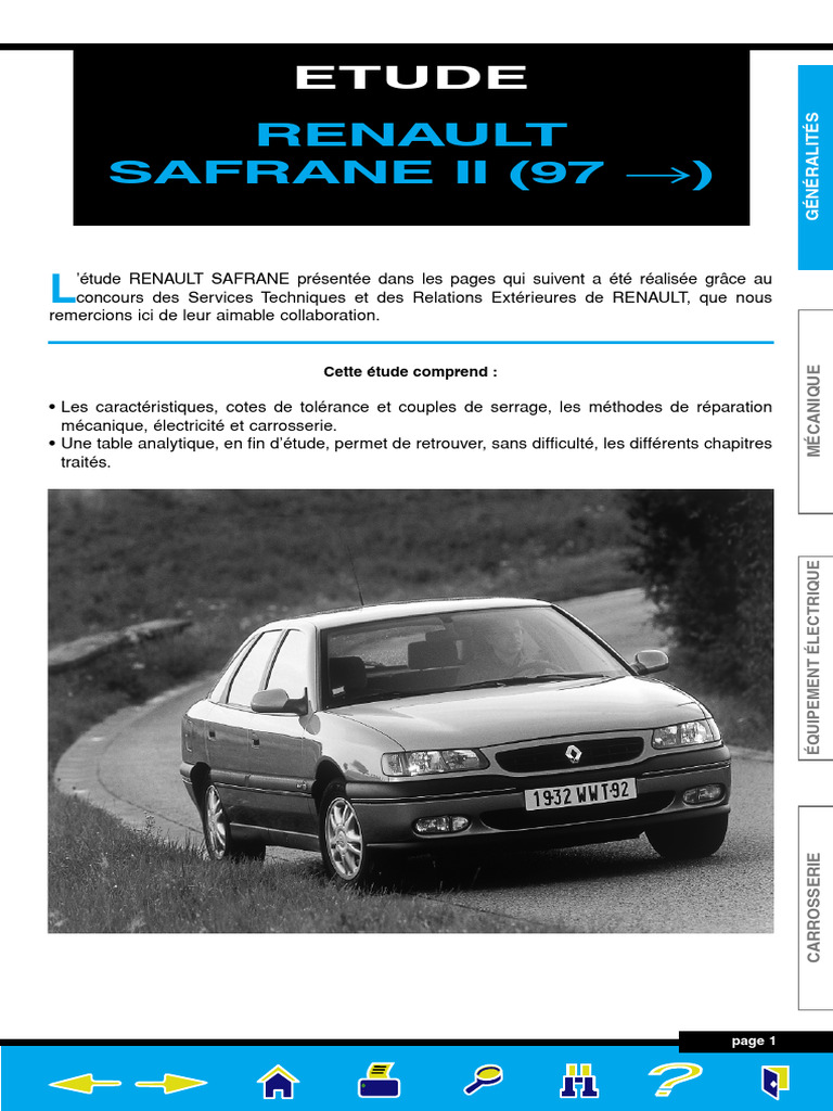 Renault Safrane Ii (97) : Etude | PDF