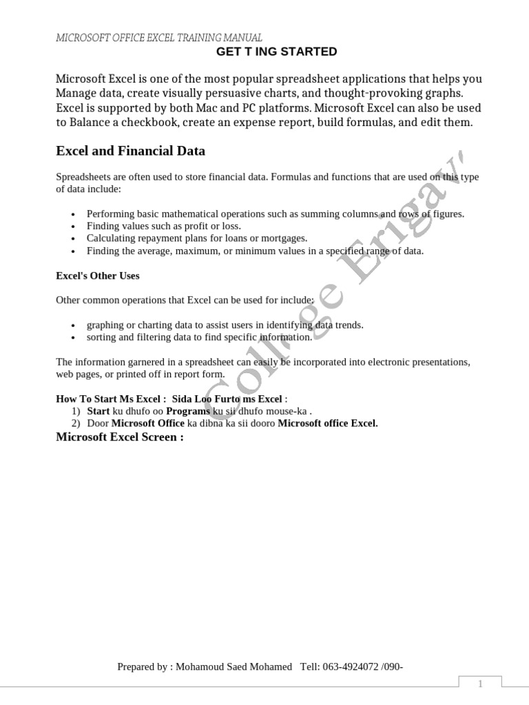 Ms Excel | PDF