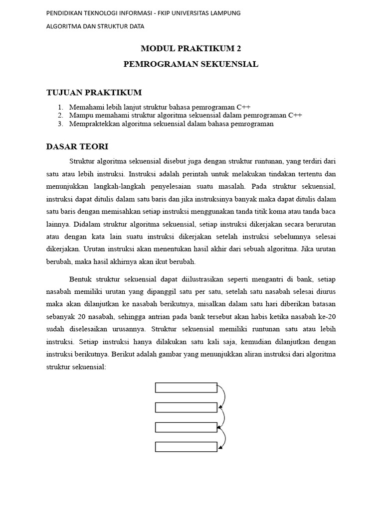 Modul Praktikum C++ Pti Unila #2 | PDF