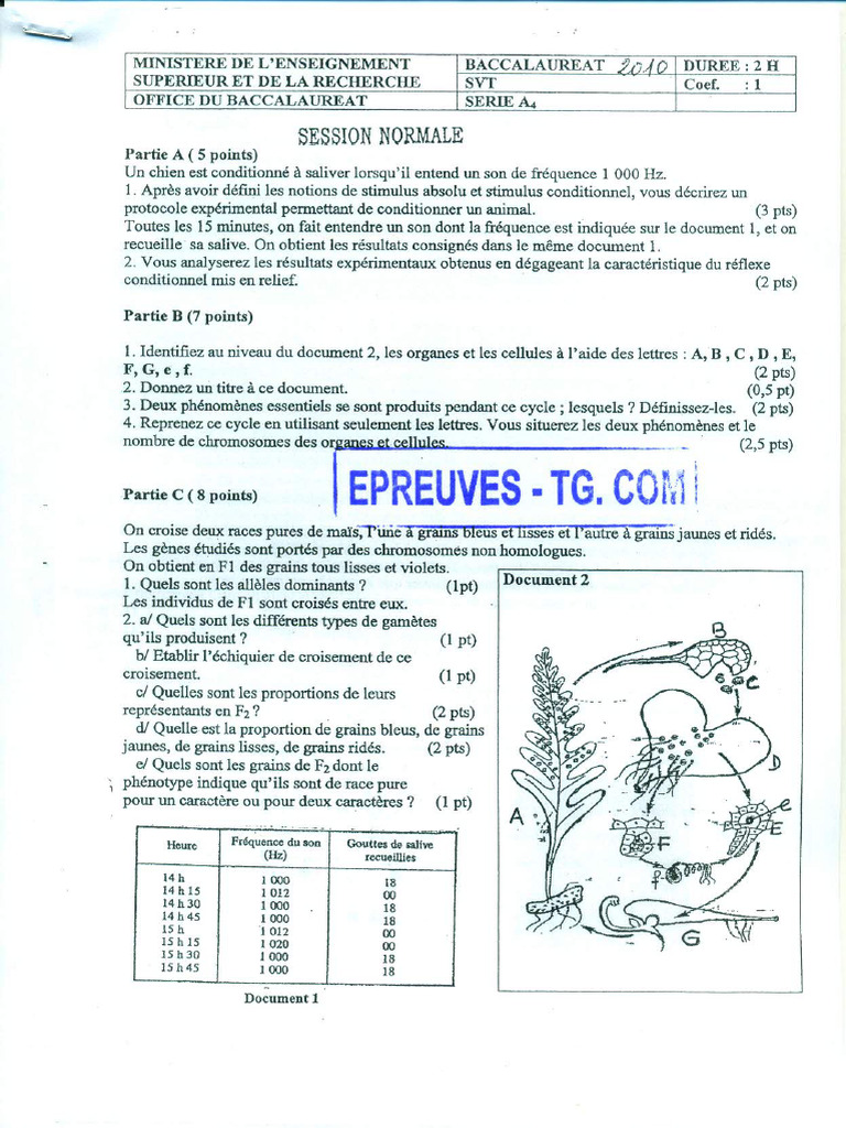 BAC.A.SVT.2010 | PDF