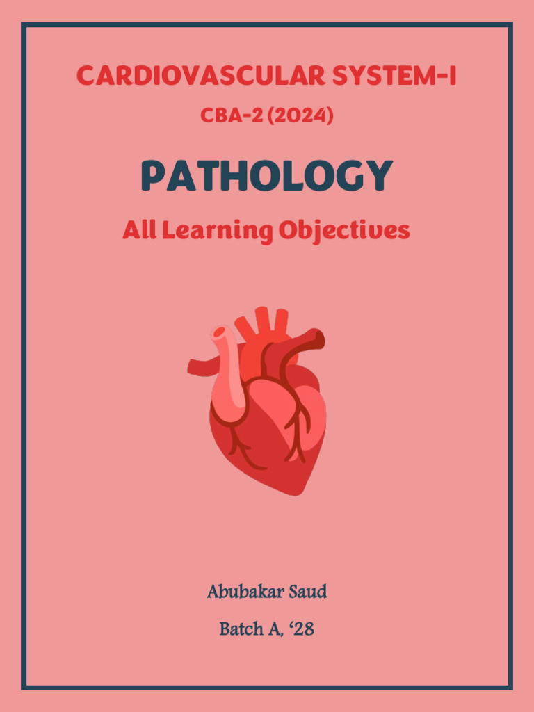 (2024 CVS-I) Learning Objectives - Pathology | PDF | Embolism | Thrombosis