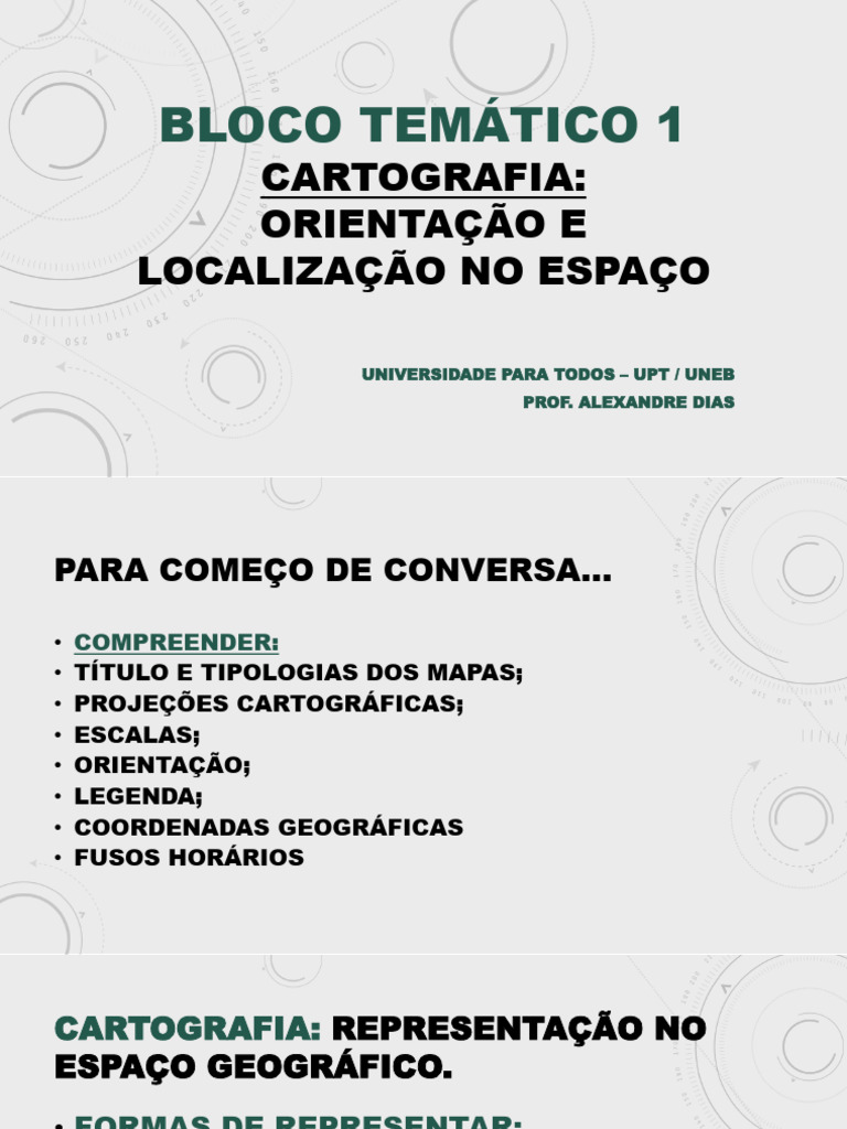 Bloco Temático 1 - Aula 01 - Geografia Upt | PDF