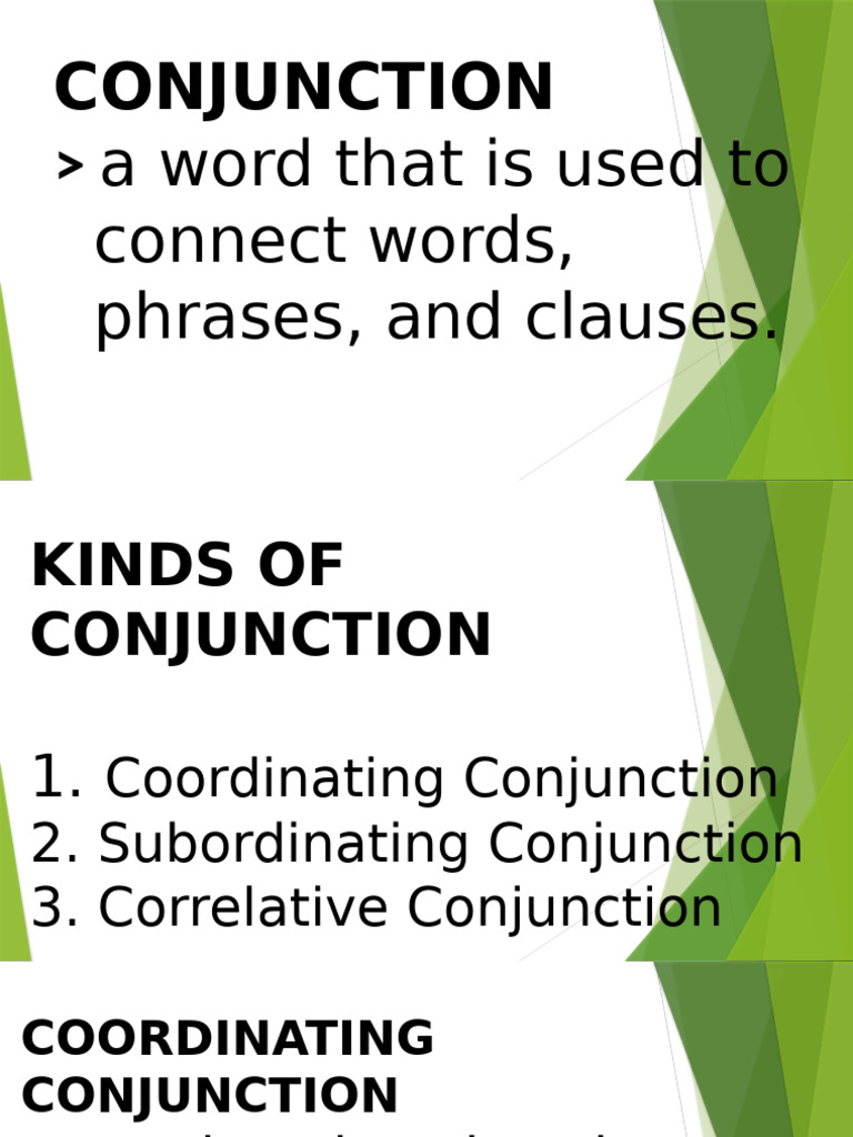 Coordinating CONJUNCTION | PDF