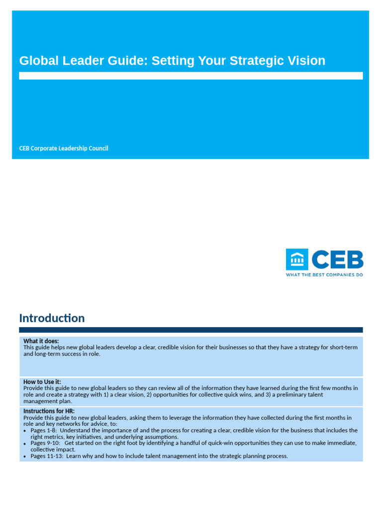 3.3 Global Leader Guide Setting Your Strategic Vision | PDF | Strategic ...