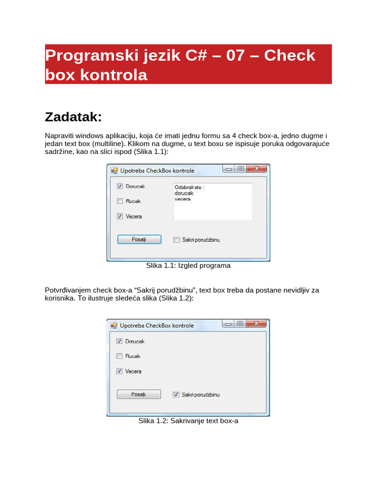 C# - 07 - Check Box Kontrola | PDF