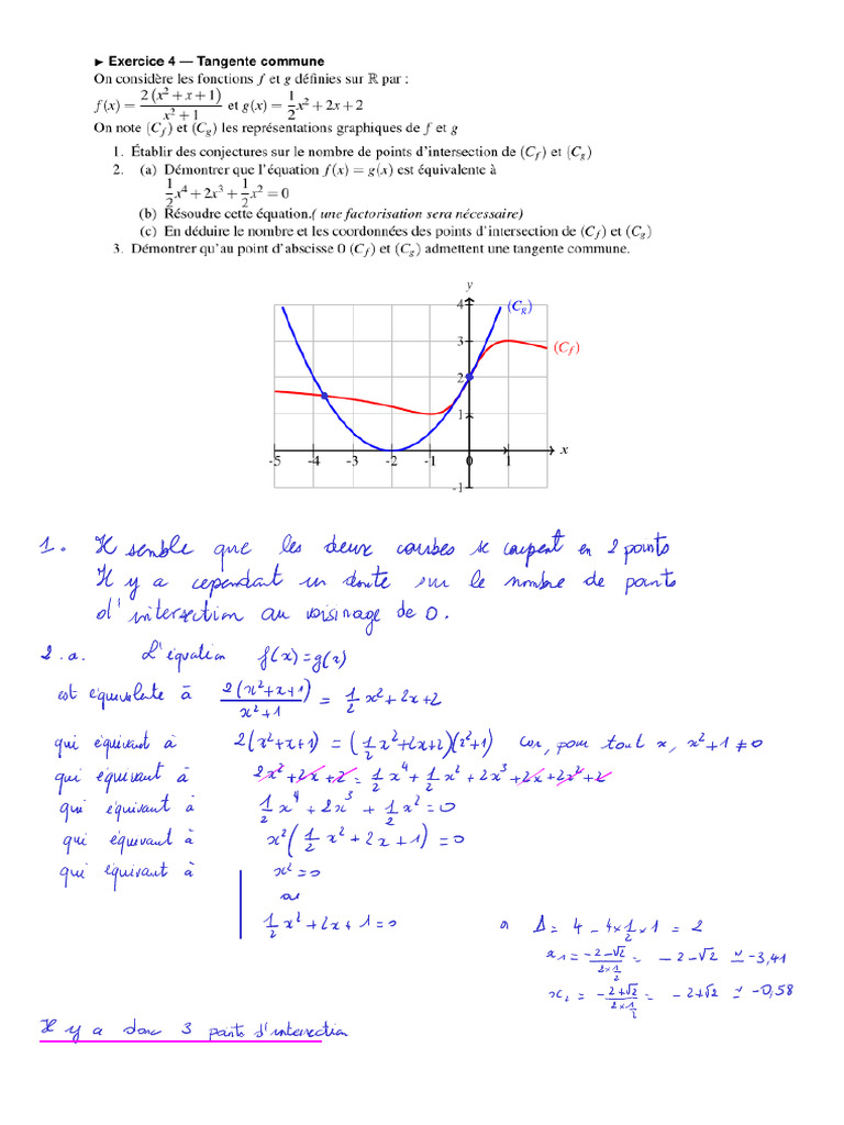 Fiche 2 Exo 4 Correction | PDF