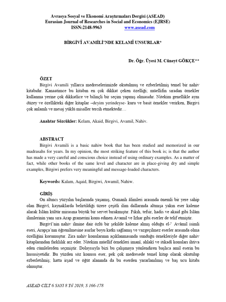 Bi Rgi VI Avami Li Nde Kelami Unsurlar | PDF