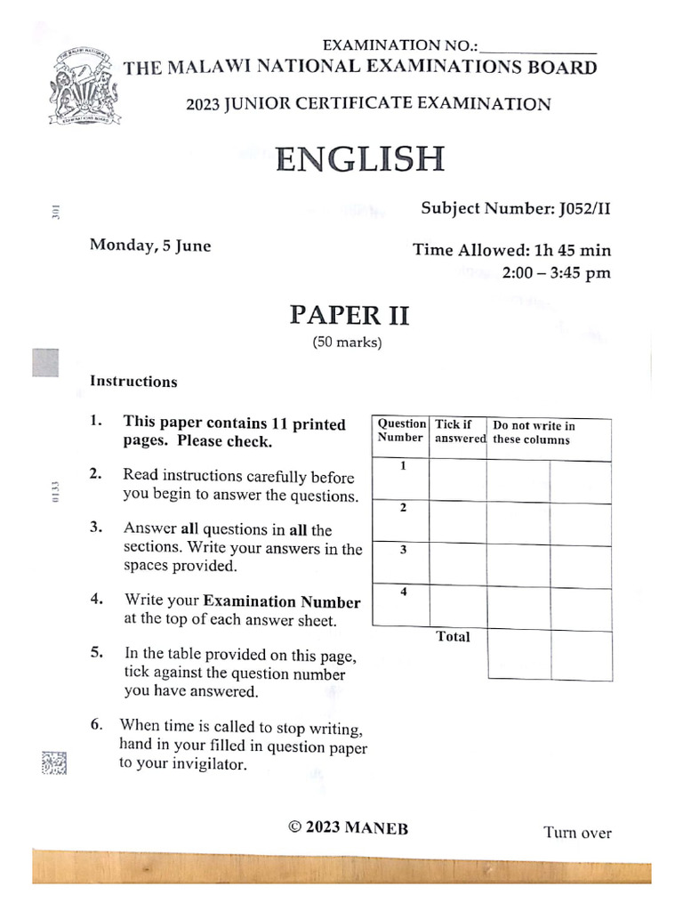2023 JCE English | PDF