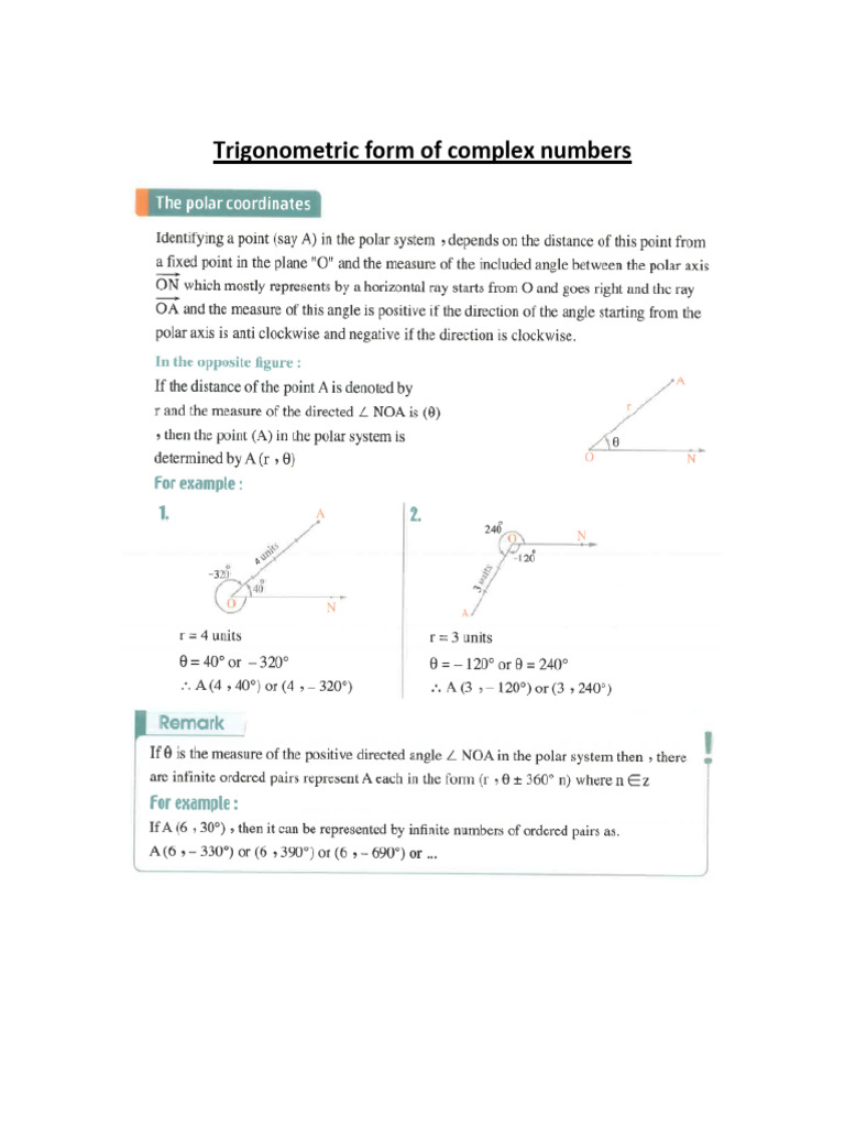 Trigonometric Form of Complex Numbers-2 | PDF