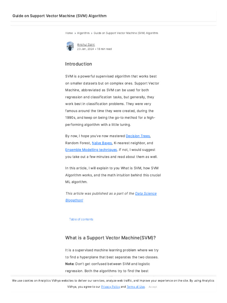 Guide On Support Vector Machine Svm Algorithm Pdf 0037