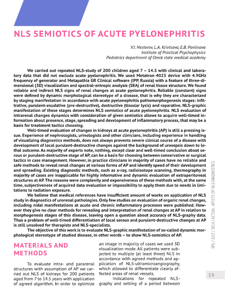 NLS-SEMIOTICS-OF-ACUTE-PYELONEPHRITIS | PDF