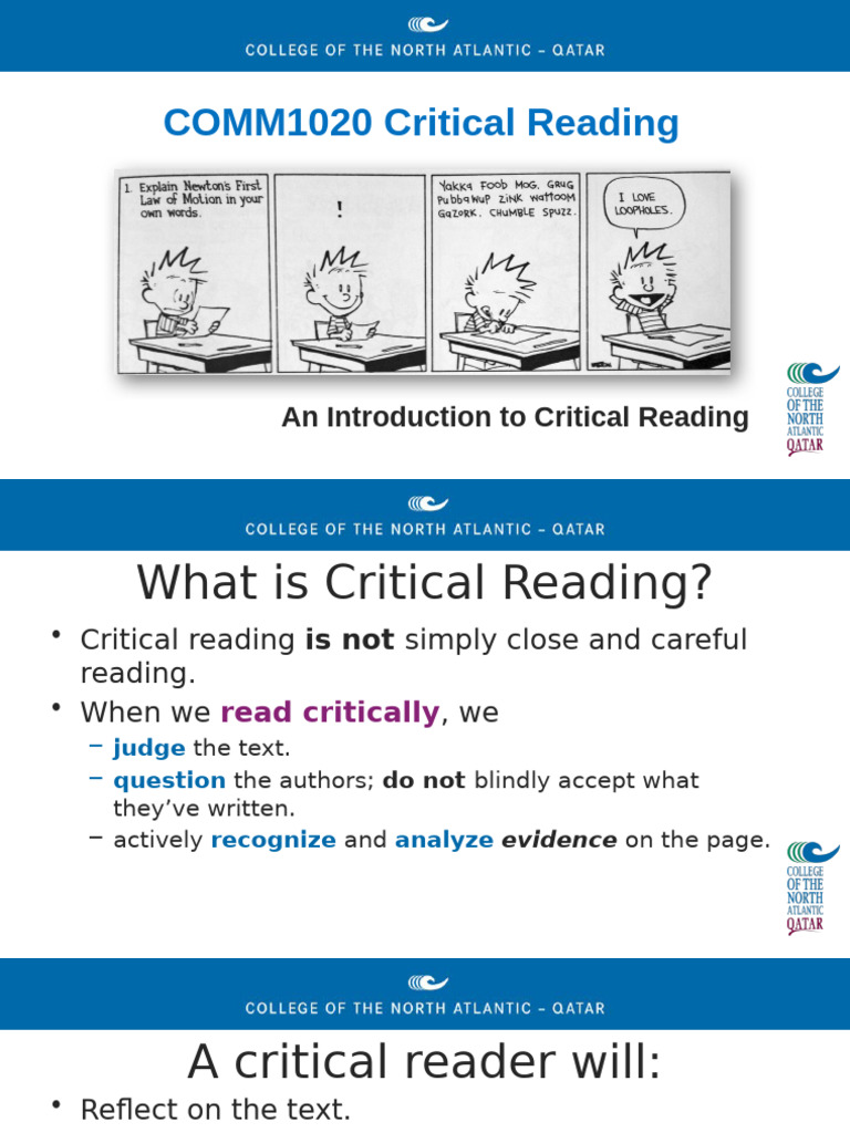 PPT4 Introduction To Critical Reading | PDF