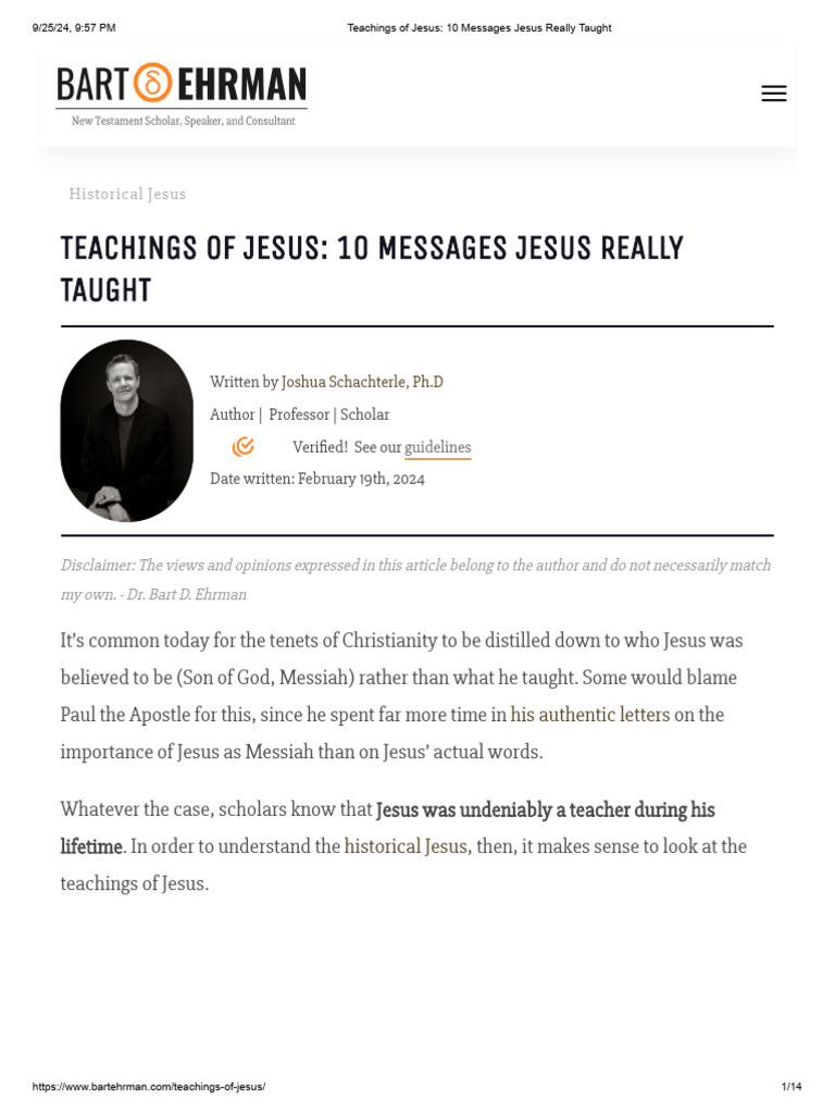 Teachings of Jesus_ 10 Messages Jesus Really Taught | PDF