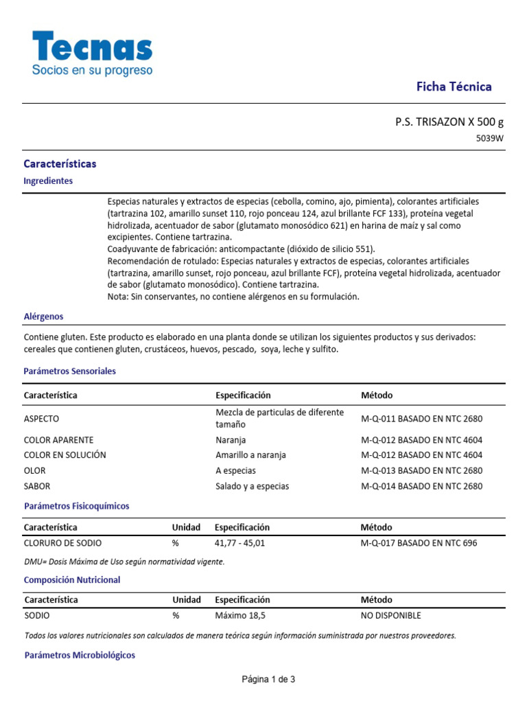 TRISAZON | PDF | Alimentos