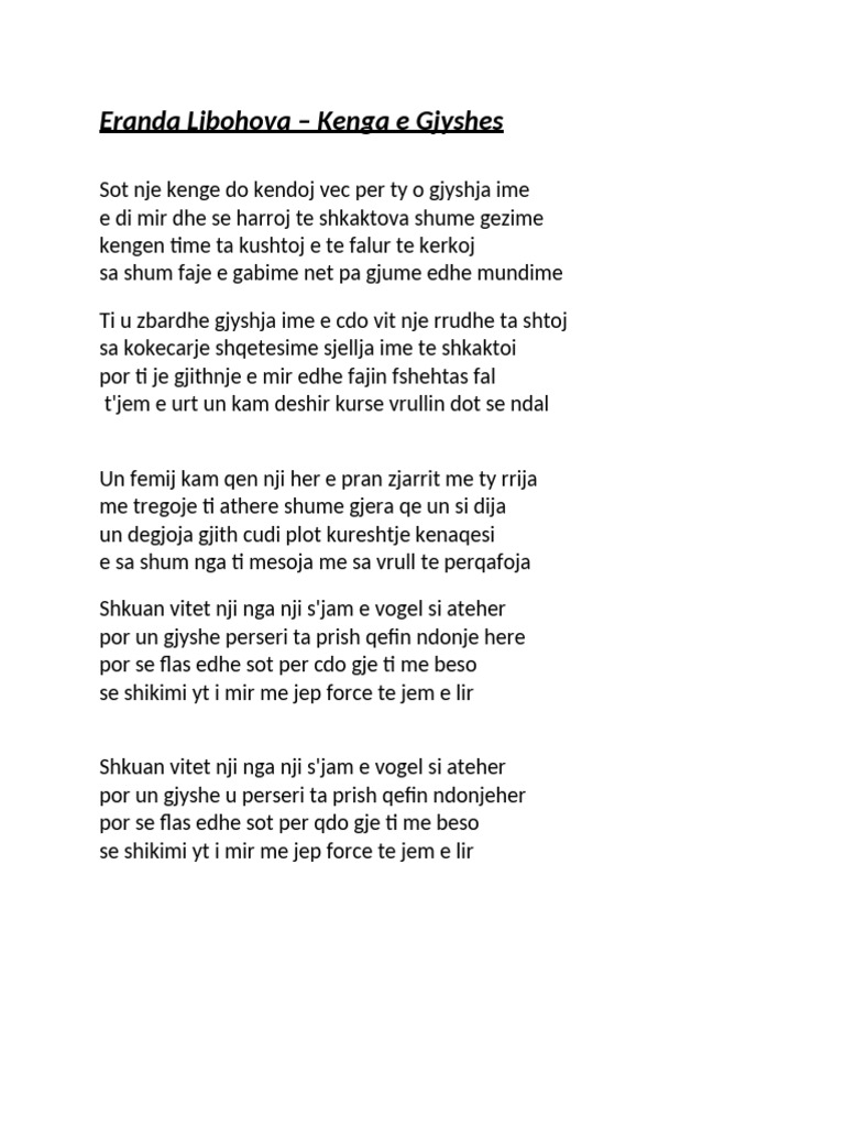 Eranda Libohova - Kenga e Gjyshes | PDF