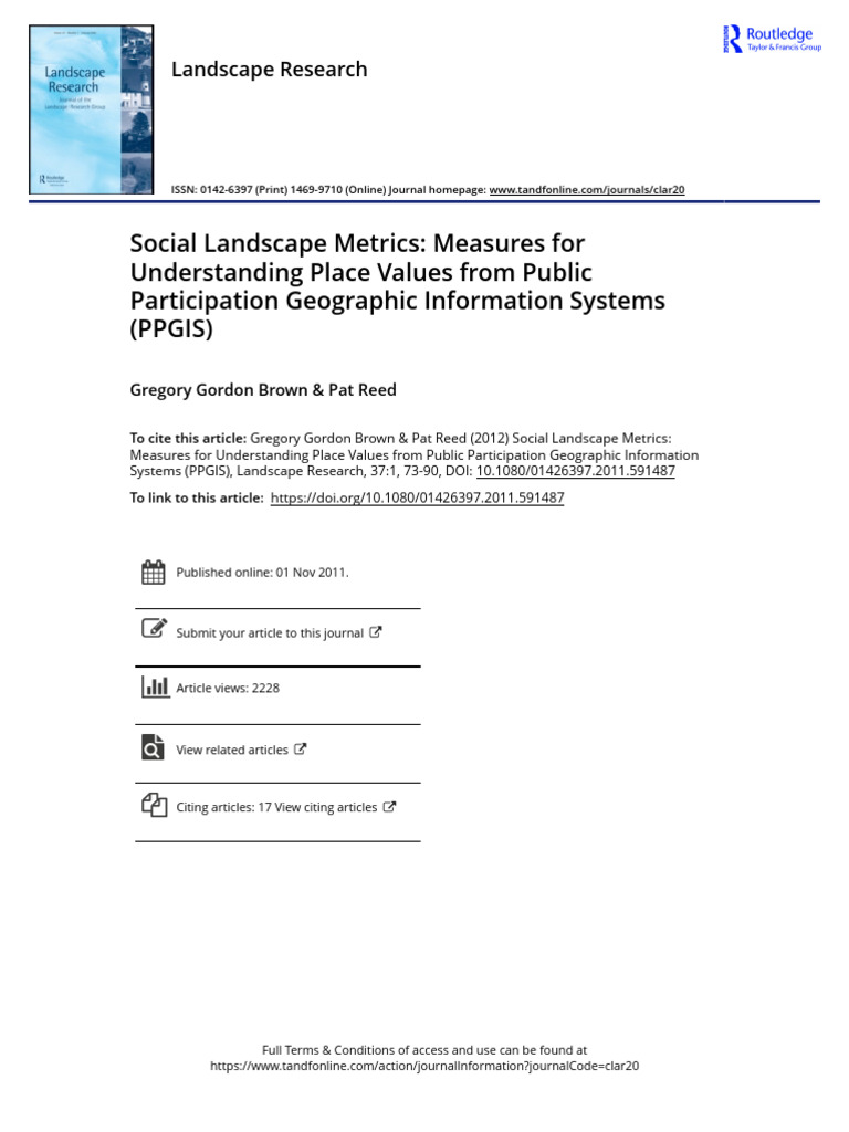 Social Landscape Metrics Measures For Understanding Place Values From ...