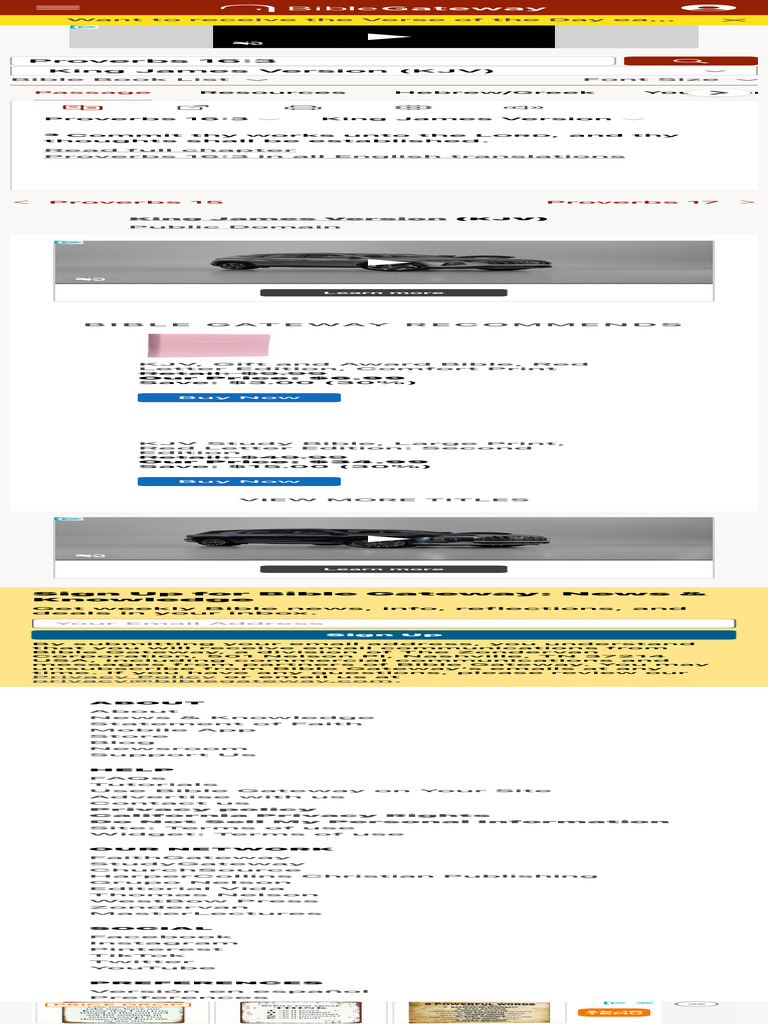 Proverbs 163 KJV - Commit Thy Works Unto The LORD, and Thy - Bible ...