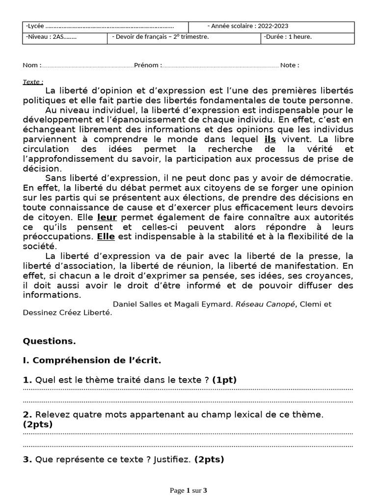 2AS-Devoir Metidja | PDF