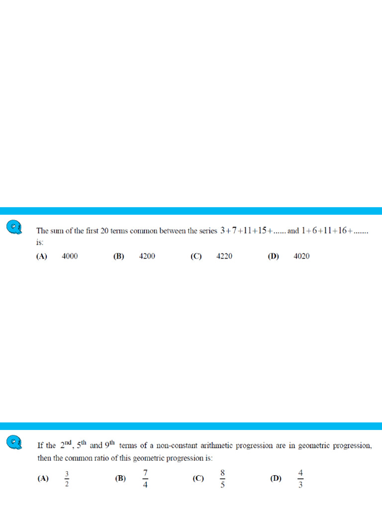 Some Important Questions Sequence and Series | PDF