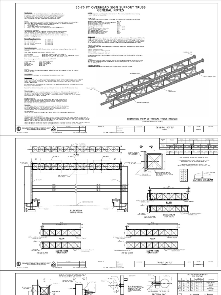 50-70 FT Overhead Sign Support Standards | PDF