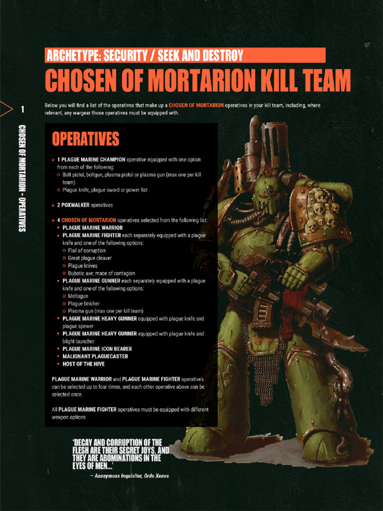 Killteam - Chosen of Mortarion | PDF