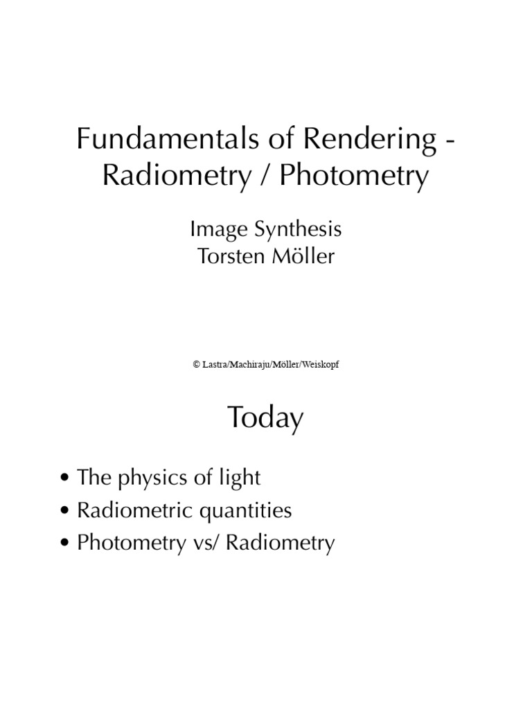 01 Radiometry | PDF