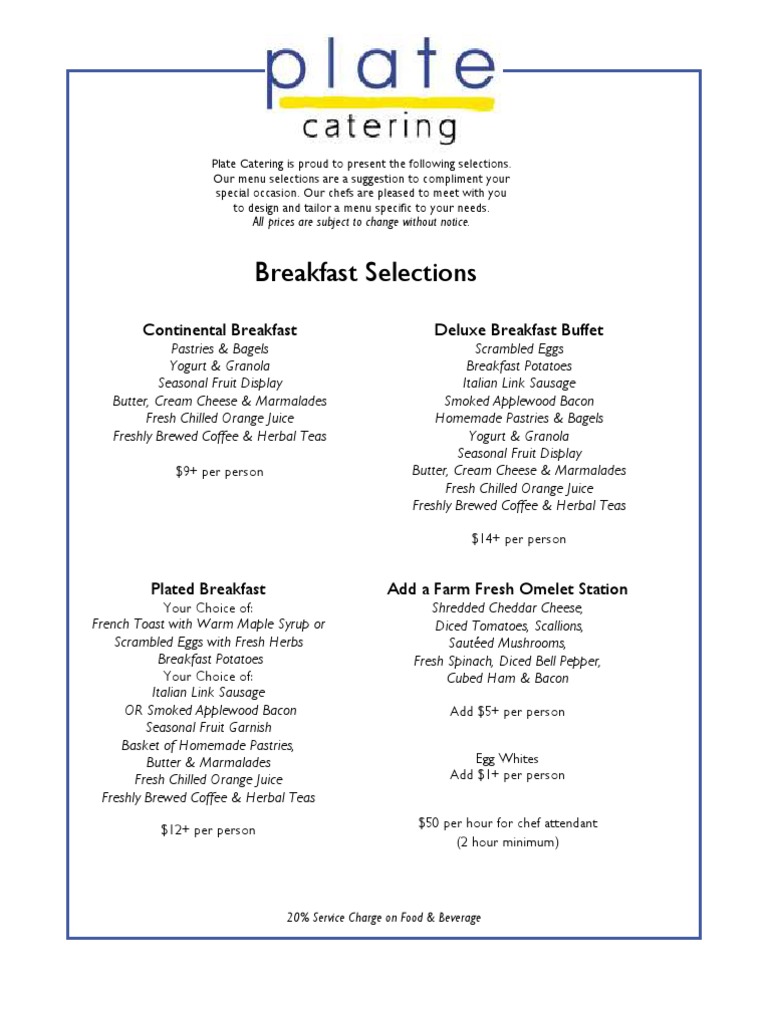 Catering Menu Full Plate - Fall 2011 | PDF | Hors D'oeuvre | Salad