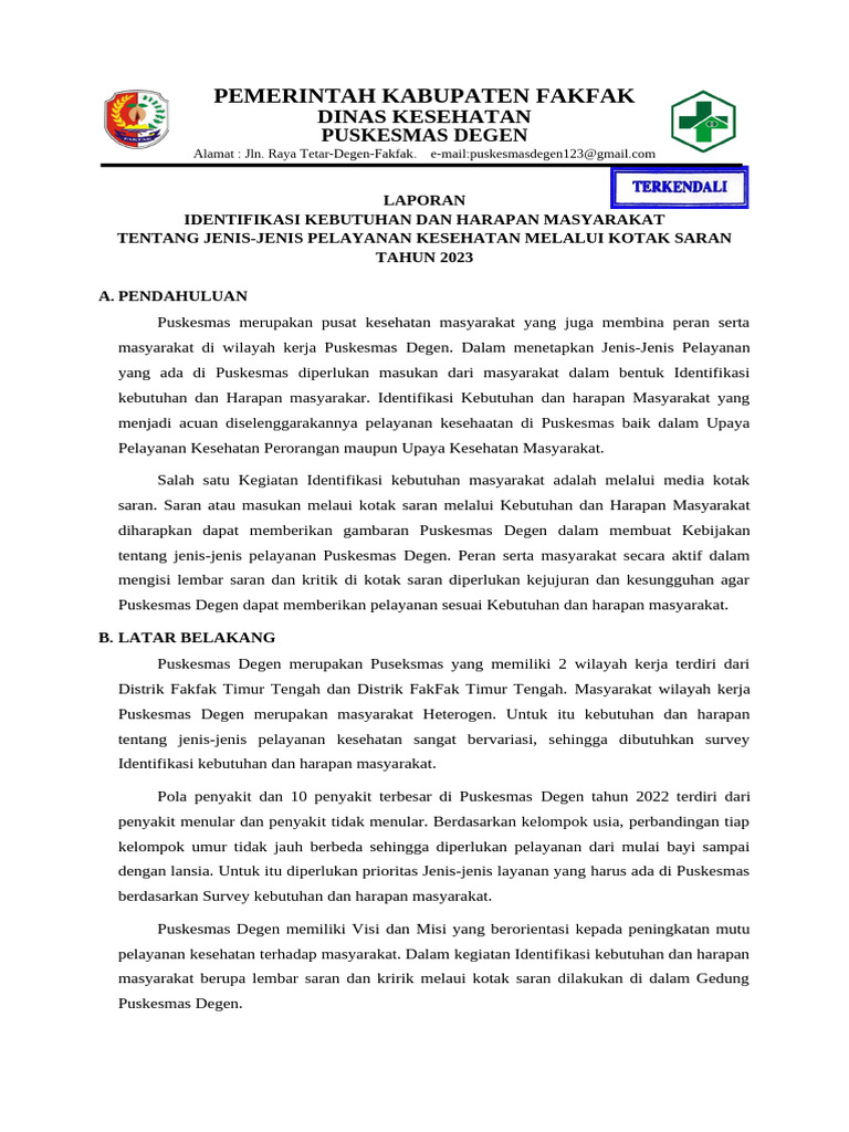 111.B - Laporan Identifikasi KHM 2024 | PDF
