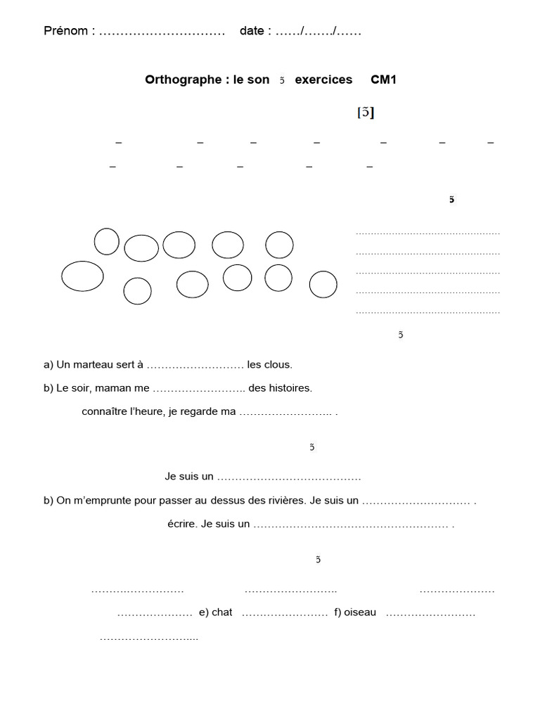 Ortho Cm1 Sons Exos | PDF