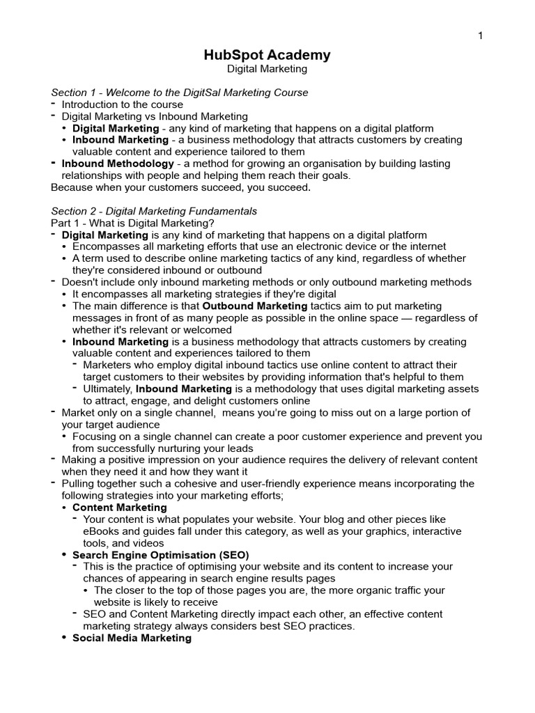 HubSpot - Digital Marketing | PDF