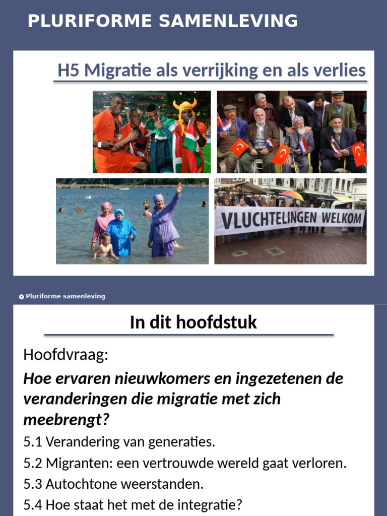 VWO Pluriforme Samenleving H5 Migratie Als Verrijking en Als Verlies | PDF