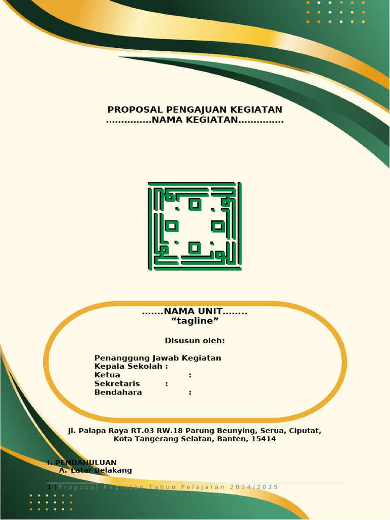 Draft Proposal Pengajuan Kegiatan | PDF