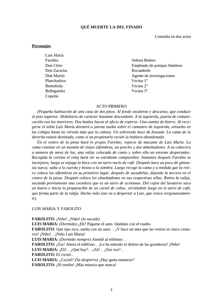 QUE MUERTE LA DEL FINADO | PDF