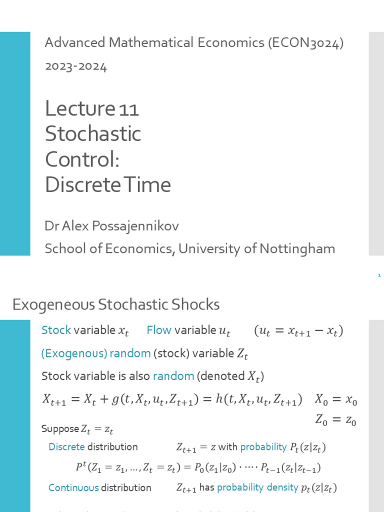 L11 StochControlDiscr | PDF