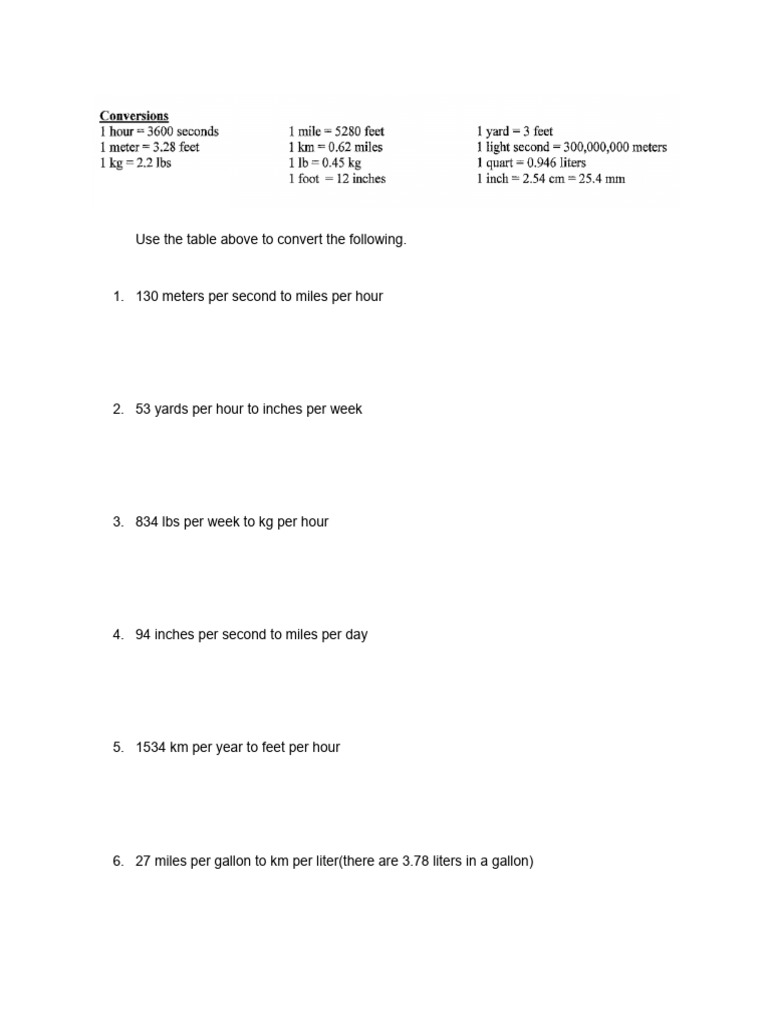 Area and Speed Conversion Guide | PDF | Travel | Science & Mathematics
