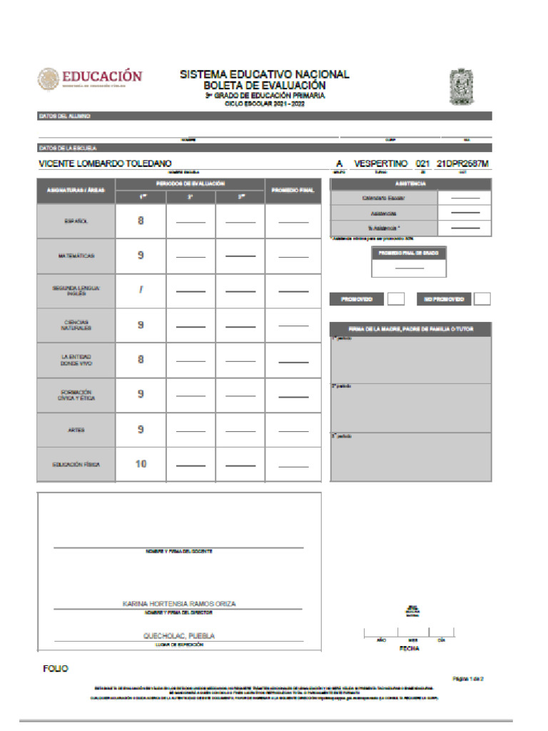 Boleta de Dulce Carrillo Ortigoza | PDF
