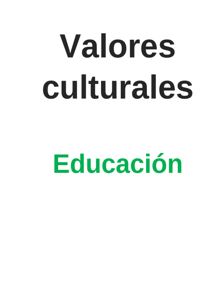 Valores Culturales | PDF