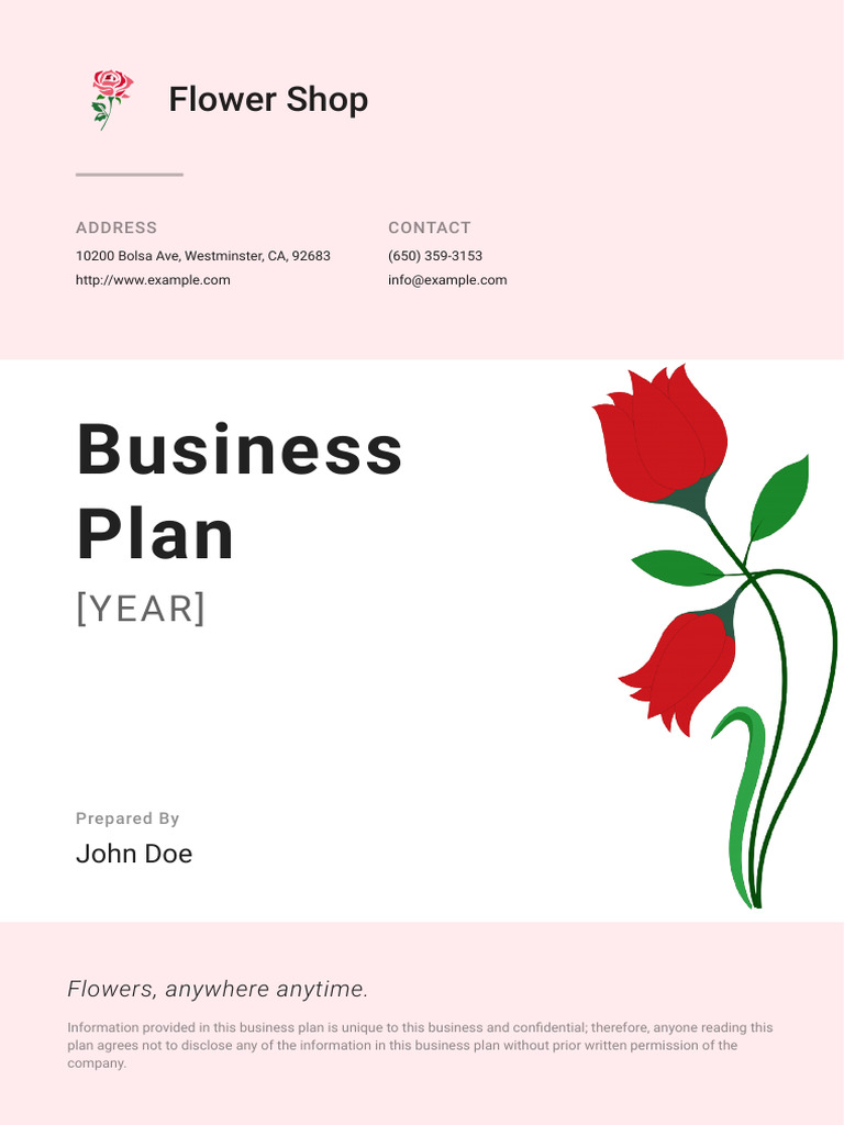 Flower Shop Business Plan Example | PDF