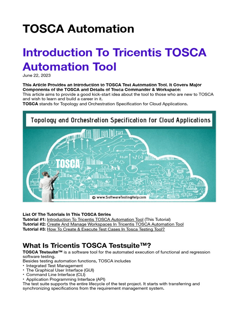 TOSCA Automation | PDF