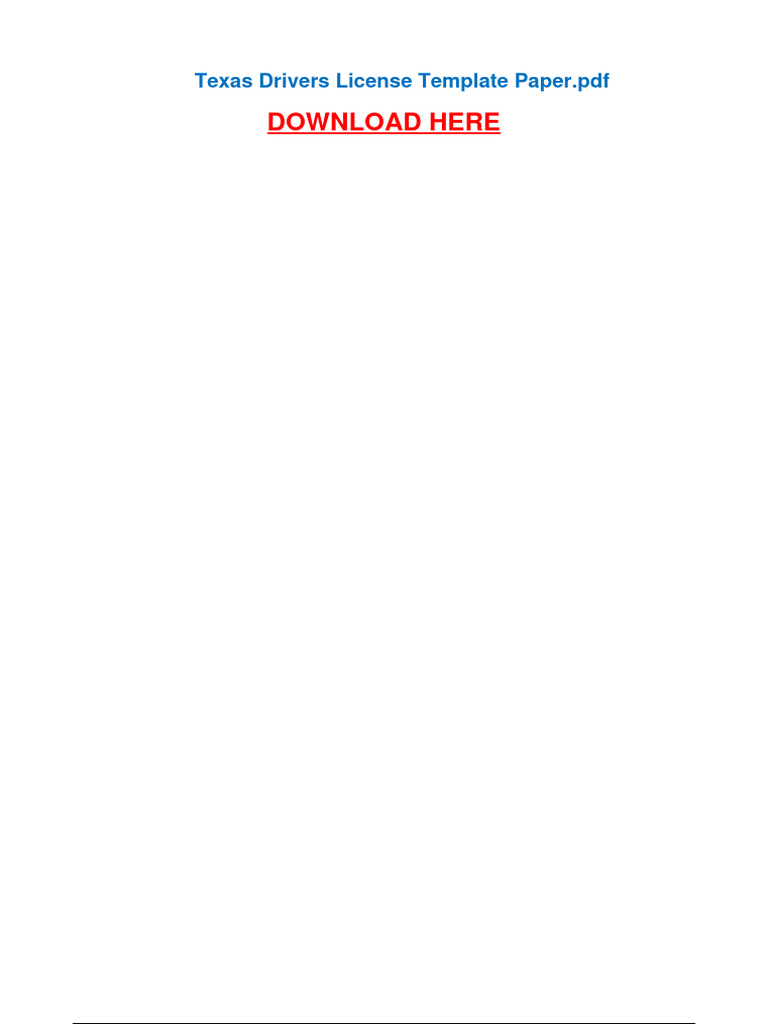 Blank Drivers License Template | PDF