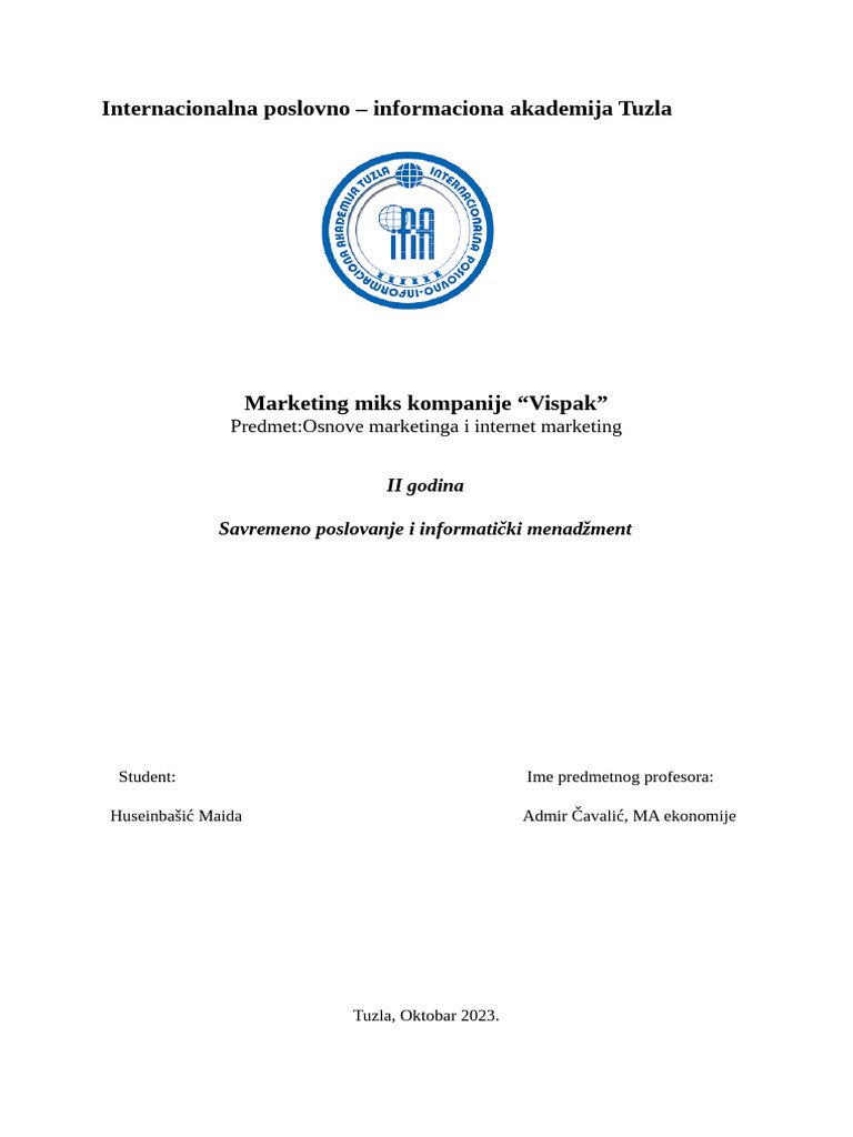 Marketing Mix Vispak | PDF