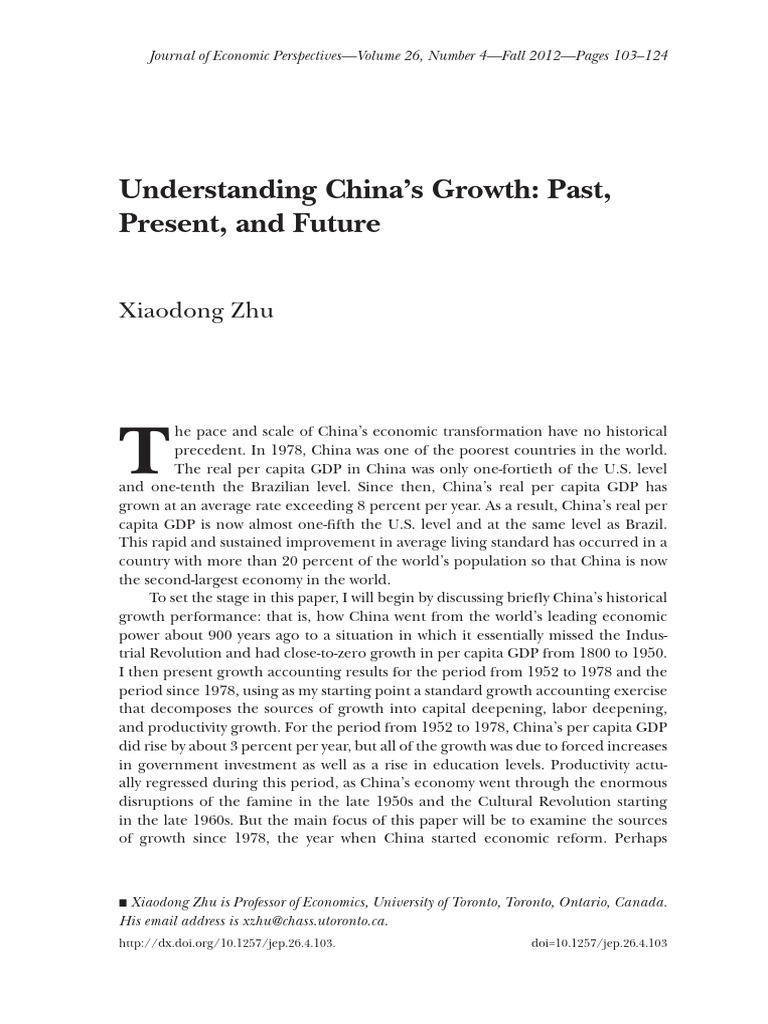 Understanding China's Growth | PDF