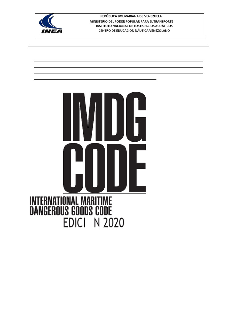 Resumen Código IMDG (Capacitación) | PDF