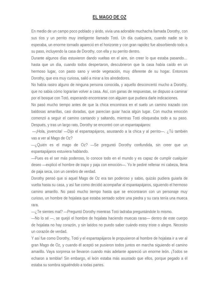 EL MAGO DE OZ | PDF