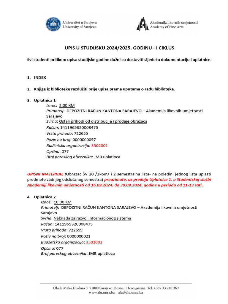 Dokumenti Potrebni Za Upis I Ciklus 2 | PDF